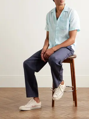Vilebrequin Charli Camp-collar Linen Shirt - Blue