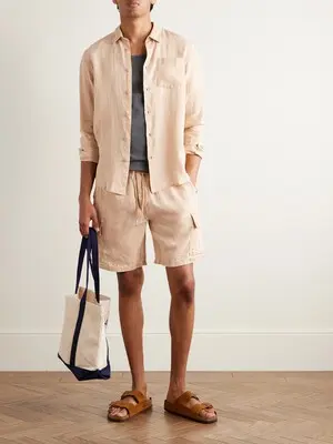 Vilebrequin Baie Straight-leg Linen Cargo Shorts - Brown