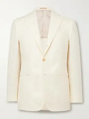 J. MUESER Waverly Slim-fit Linen Suit Jacket