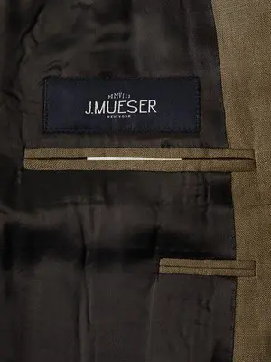 J. MUESER Waverly Double-breasted Linen Suit Jacket - Neutrals