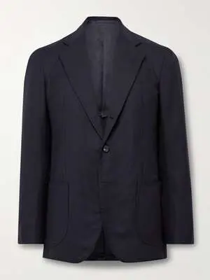 J. MUESER J. Mueser - Waverly Wool-Hopsack Blazer - Men - Blue  Navy