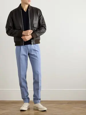 SLOWEAR Venezia 1951 Tapered Pleated Trousers - Blue