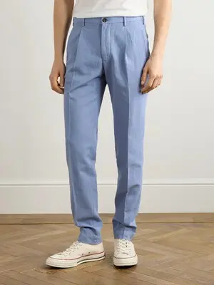 SLOWEAR Venezia 1951 Tapered Pleated Trousers - Blue