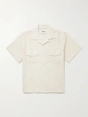 CORRIDOR Camp-collar Cotton And Nylon-blend Lace Shirt