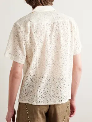 CORRIDOR Camp-collar Cotton And Nylon-blend Lace Shirt