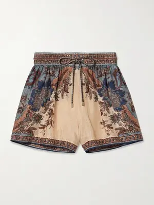 Zimmermann Ascension Printed Silk Shorts