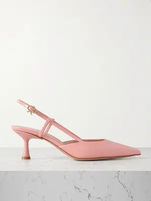GIANVITO ROSSI Ascent 55 Leather Slingback Pumps - Pink
