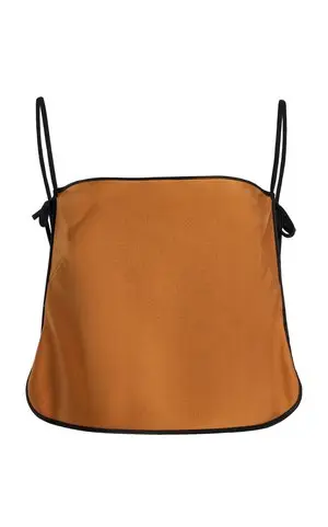 TEMILY Stretch-satin Camisole Top - Brown