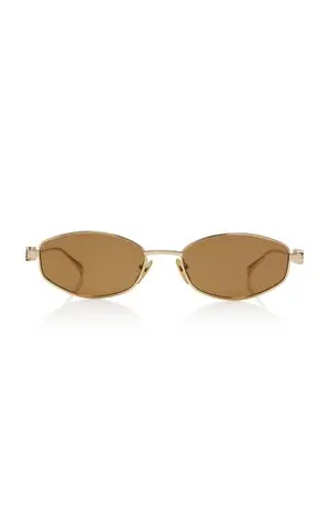 Gucci Oval-frame Metal Sunglasses - Brown