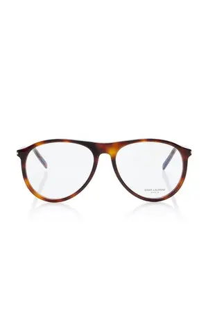 Saint Laurent Tortoiseshell Round Frame Glasses - Brown