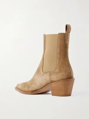 GIANVITO ROSSI Wylie 45 Suede Chelsea Boots - Neutrals
