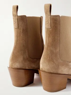 GIANVITO ROSSI Wylie 45 Suede Chelsea Boots - Neutrals