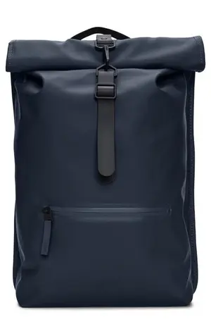 Rains Rolltop Waterproof Rucksack - Navy