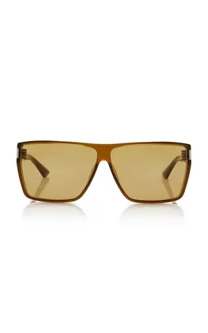 Saint Laurent Rectangle Frame Sunglasses - Brown