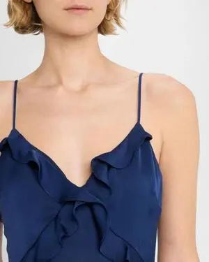 Ramy Brook Maria Ruffle Mini Dress - Spring Navy