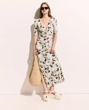Stella McCartney Cherry Print Mesh Midi Dress - Cream