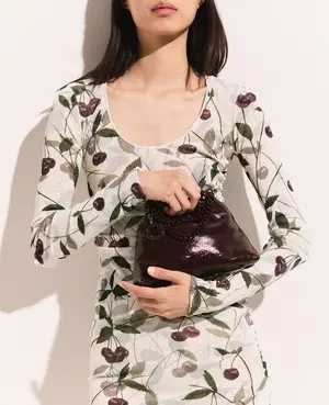 Stella McCartney Cherry Print Mesh Top - Cream