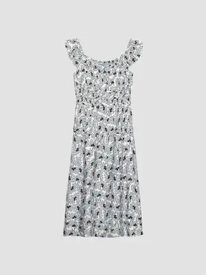 Prada Floral Print Pongé Dress