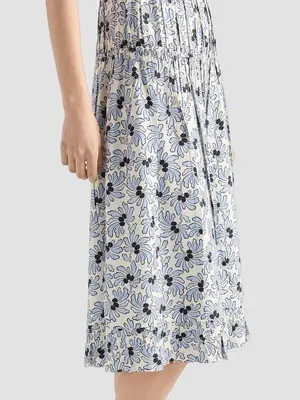 Prada Floral Print Pongé Dress