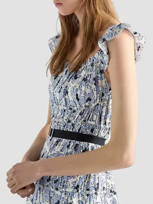 Prada Floral Print Pongé Dress