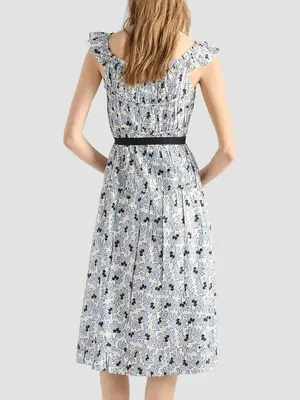 Prada Floral Print Pongé Dress