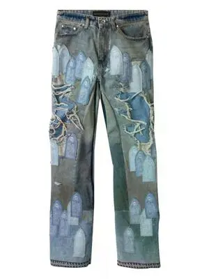 WHO DECIDES WAR BY EV BRAVADO Patched Arch Jeans