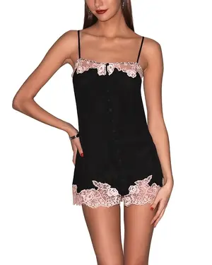Fleur Du Mal Lace Applique Slip - Black