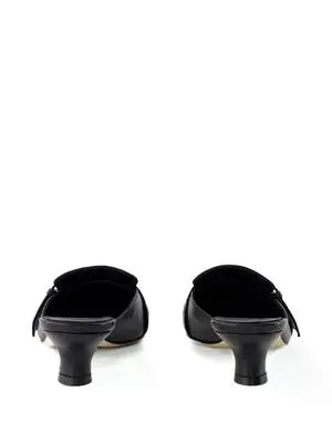 AeydĒ Pointed Toe Mules With Buckle Detail - Black