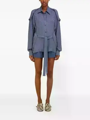 FERRAGAMO Monogram Long Sleeve Shirt - Blue