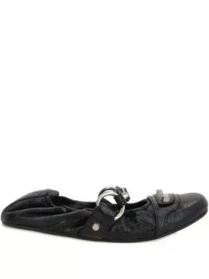 Balenciaga City Leather Ballet Flats - Black