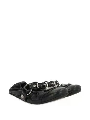 Balenciaga City Leather Ballet Flats - Black