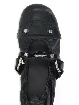 Balenciaga City Leather Ballet Flats - Black
