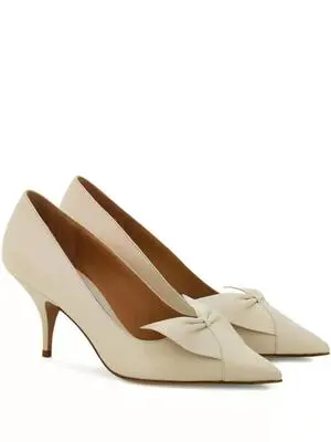 FERRAGAMO 70mm Bow Leather Pumps