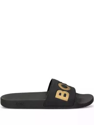 BOSS Logo-print Slide Sandals - Black