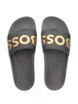 BOSS Logo-print Slide Sandals - Black