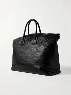 Saint Laurent Croc-effect Leather Weekend Bag