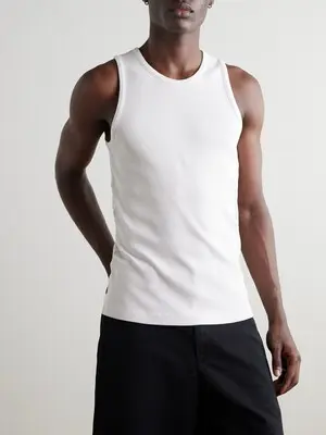 AGOLDE Viggo Ribbed Tank Top - Neutrals
