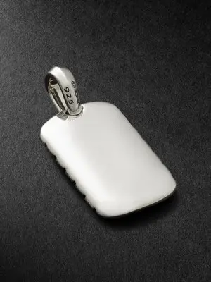 David Yurman Chevron Tag Sterling Diamond Pendant
