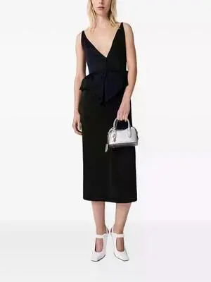 Stella McCartney V-neck Spaghetti Strap Dress - Black