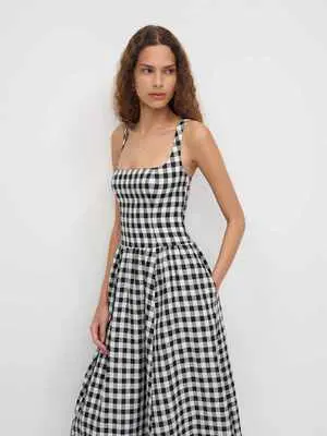 REFORMATION Janu Linen Dress - Black