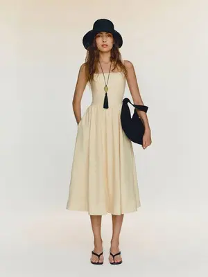 REFORMATION Janu Linen Dress - Ivory