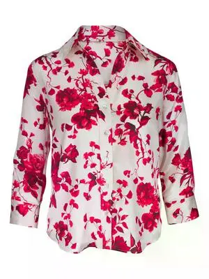L'Agence Floral Print Silk Shirt