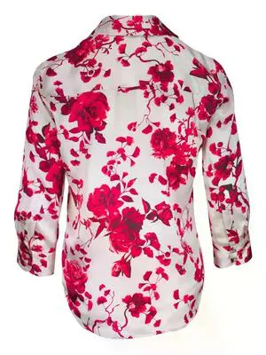 L'Agence Floral Print Silk Shirt