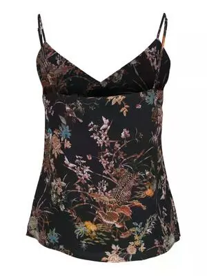 L'Agence Floral Print Silk Top