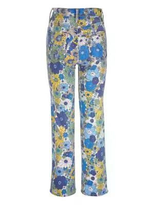 MOTHER Floral-print Straight Leg Jeans