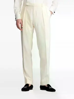 Ralph Lauren Purple Label Silk Pleated Trousers
