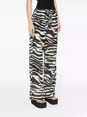 Attico Zebra-print Trousers - Black