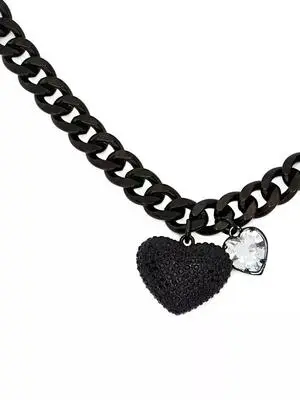 Marc Jacobs Pave Ballon Heart Necklace - Black