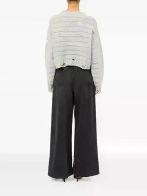 MAISON MARGIELA Crew Neck Long Sleeve Sweater - Grey