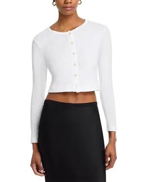 Women's White Cropped Cardigans